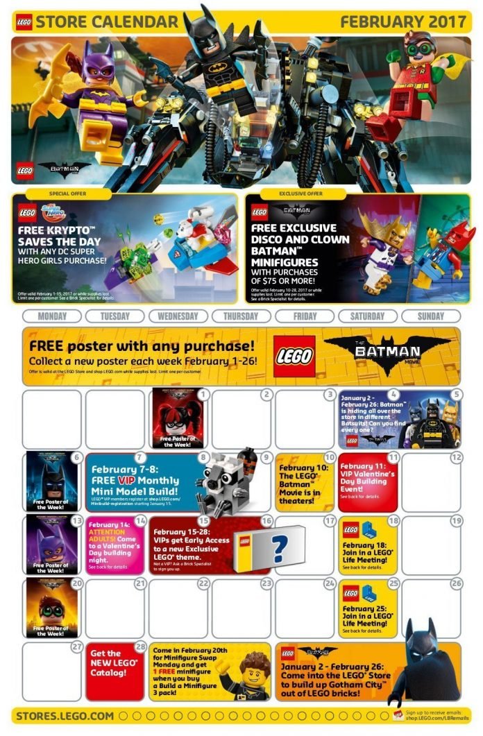 February Calendar for The LEGO Store - Brick Brains