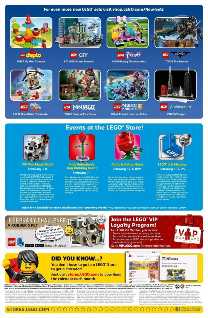 February Calendar for The LEGO Store - Brick Brains