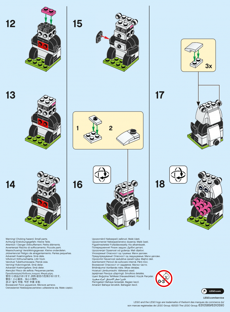 February 2020 Mini Build - Panda with love - Brick Brains