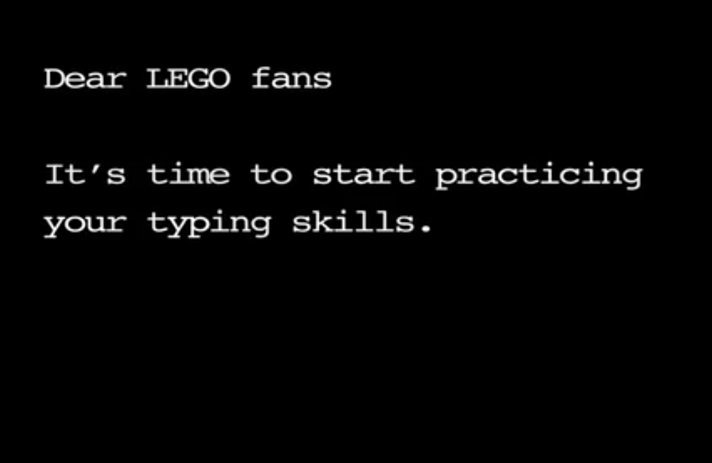 "Start Practicing Your Typing" - Says LEGO - Brick Brains