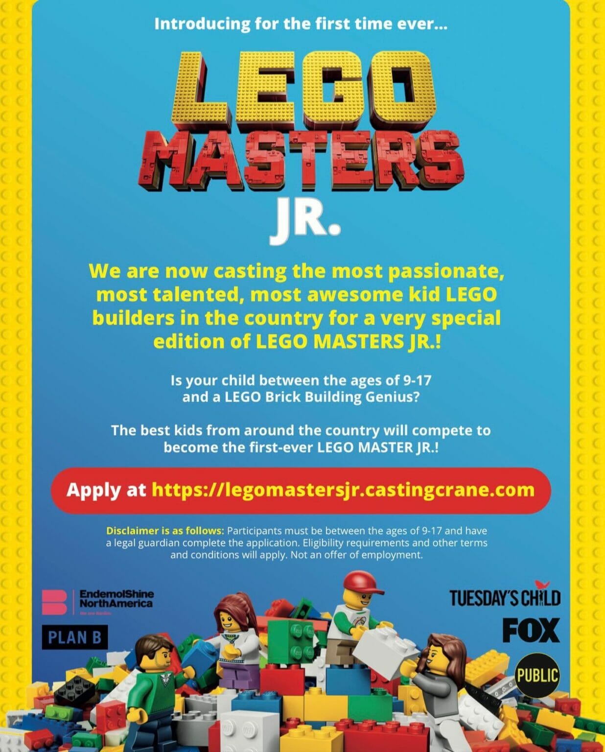 FOX Announces LEGO Masters Junior Registration - Brick Brains